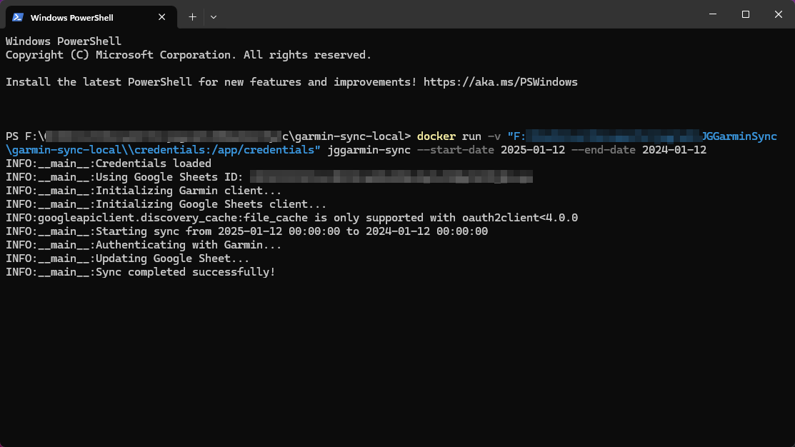 Garmin Data to Google Sheets Utility - jaglab