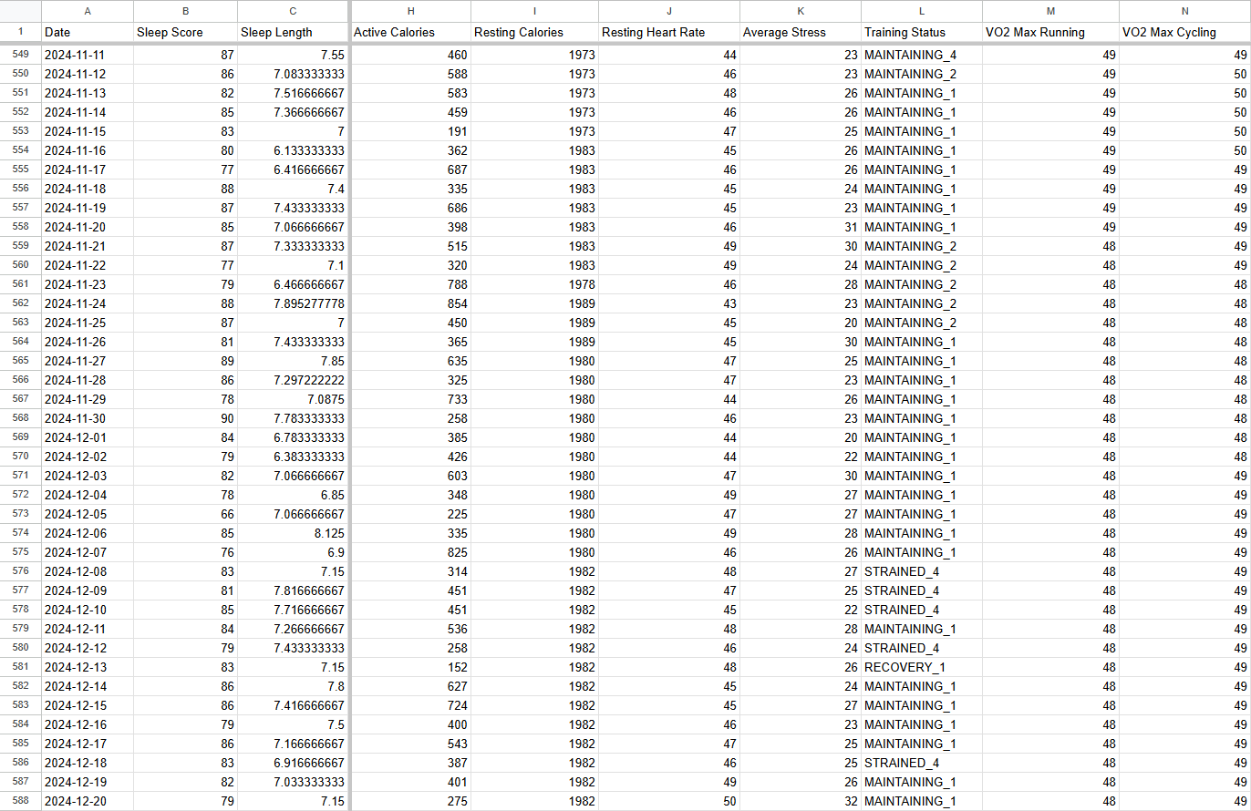 GarminGo: Garmin Data to Google Sheets & CSV - jaglab